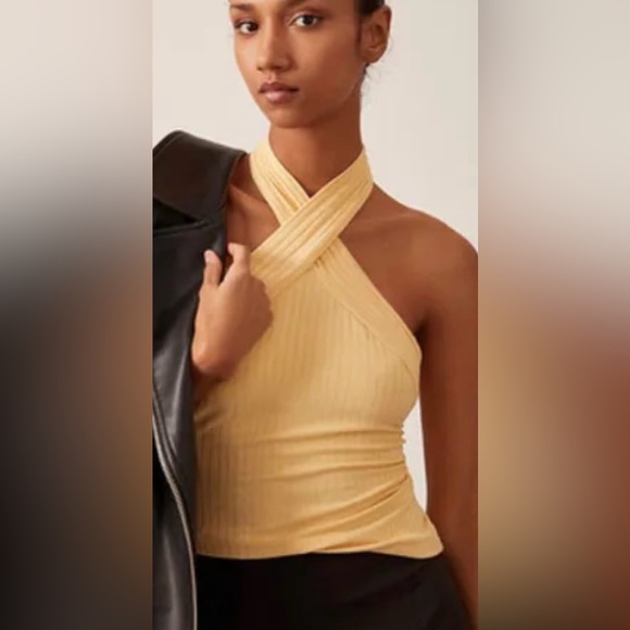 Anthropologie | Tops | Anthropologie Yellow Halter Top | Poshmark
